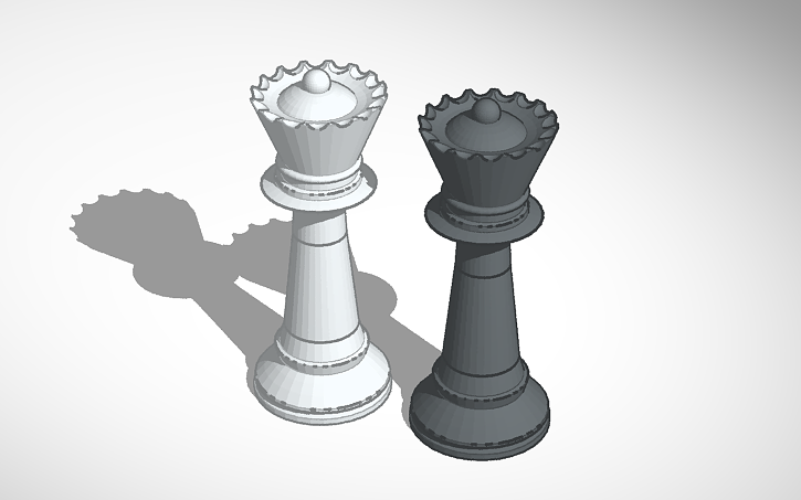 3D design Chess Queens (2) | Tinkercad