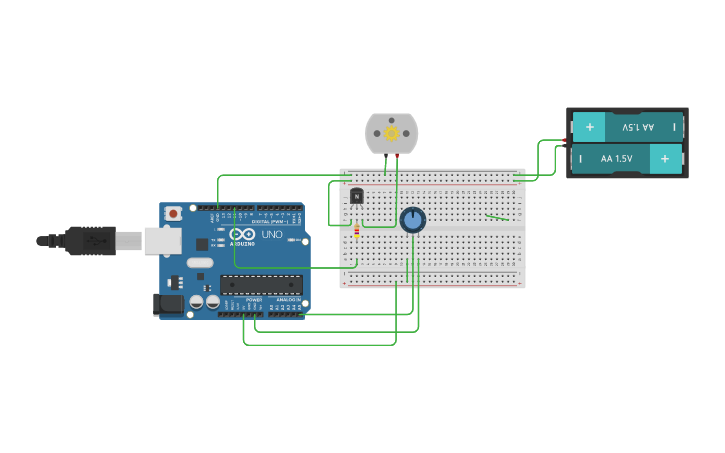 Circuit design PWM控制直流电机 - Tinkercad