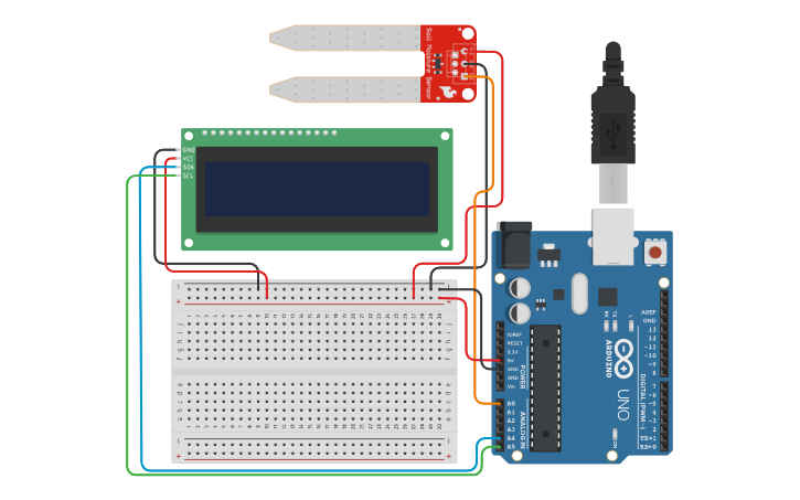Circuit design SOIL MOISTURE SENSOR - Tinkercad