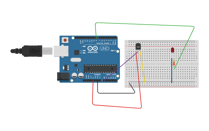 Circuit design Temperatura Led | Tinkercad