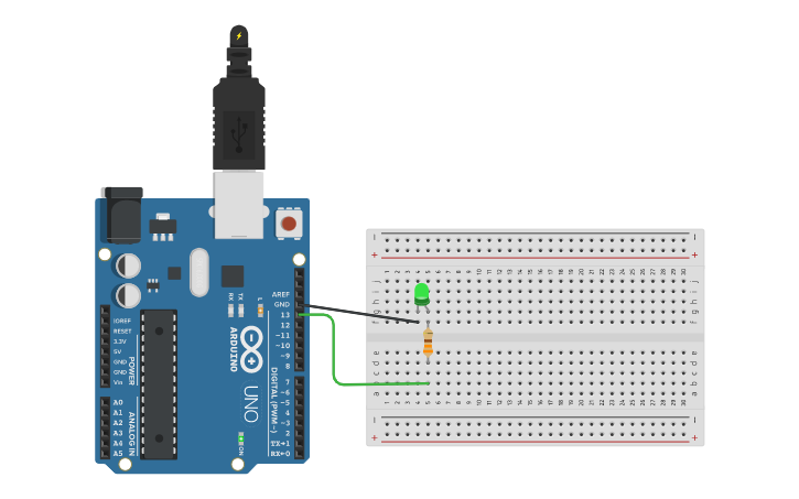 Circuit design parpadeo de un led al encender el arduino | Tinkercad Circuit design parpadeo de un led al encender el arduino | Tinkercad