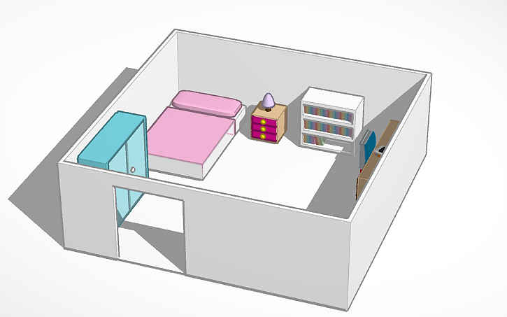 3D design Small Bedroom - Tinkercad
