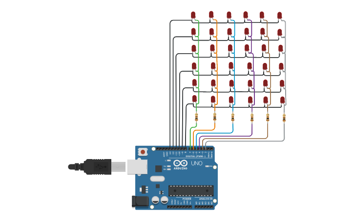 Circuit design Matriz Led - Tinkercad