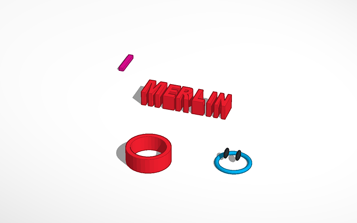 3D design merlin keychain | Tinkercad