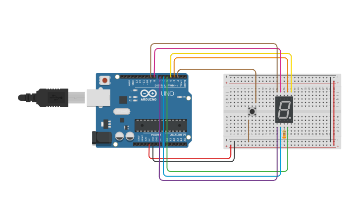 Circuit Design Contador Hexadecimal Con Push Boton Tinkercad