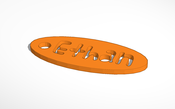 3D design Cutout Keychain ETHAN - Tinkercad