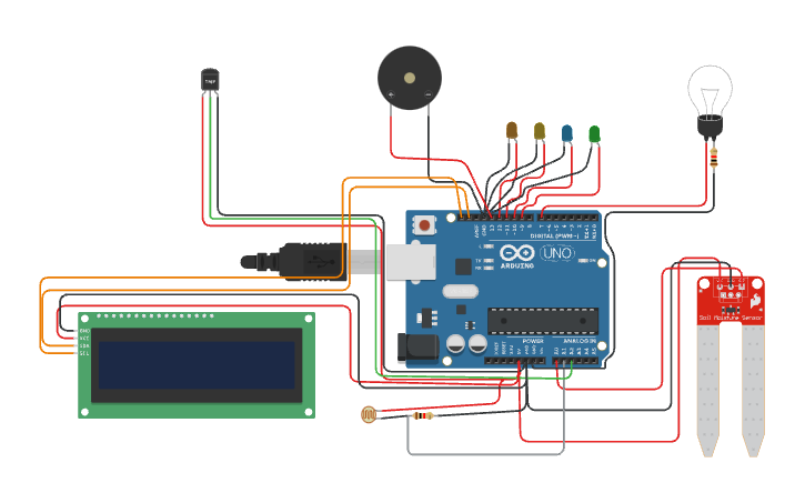 Circuit design SMART FARMING - Tinkercad