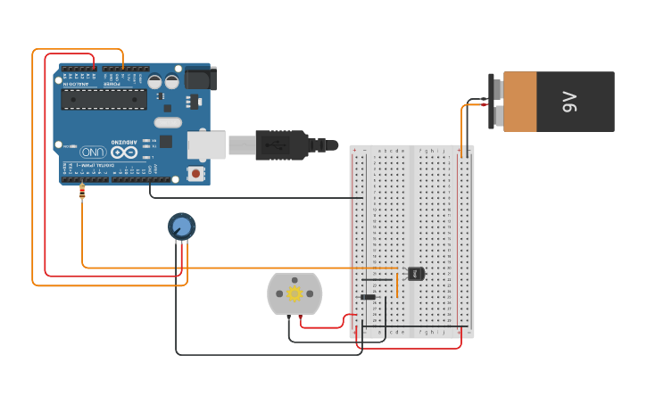 Circuit design Motor CC - Tinkercad