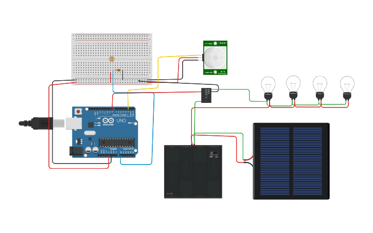 Circuit design automatic street light - Tinkercad