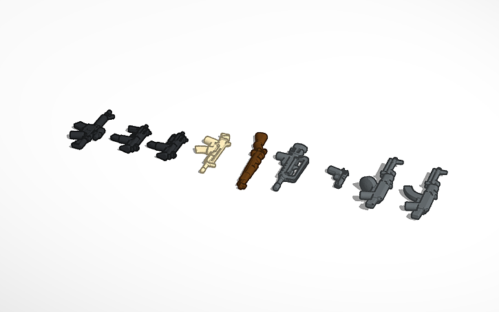 3D design LEGO® Guns Pack 7 - Tinkercad