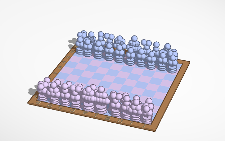 3D design 10x10 Cloud themed chess board - Tinkercad