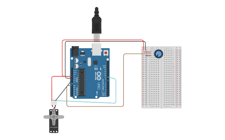 Circuit design L8 - 3A Servo Motor | Tinkercad