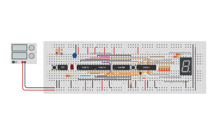 Circuit Design 0 9 7 Segment Display Tinkercad