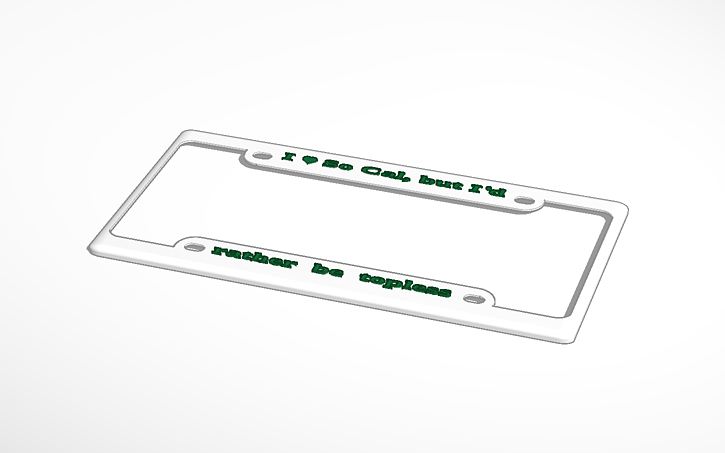 3D design License Plate Frame | Tinkercad
