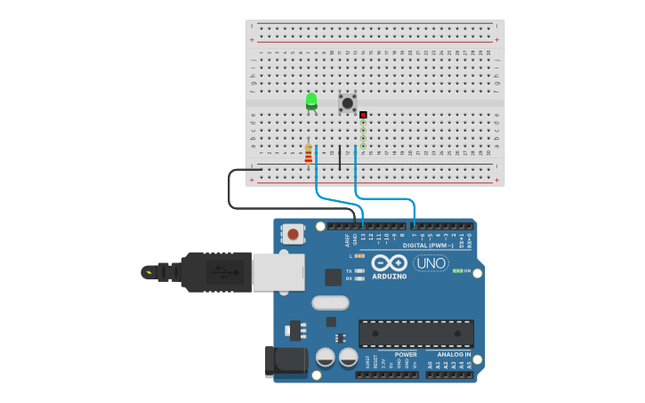 Circuit design accendere e spegnere un LED | Tinkercad Circuit design accendere e spegnere un LED | Tinkercad