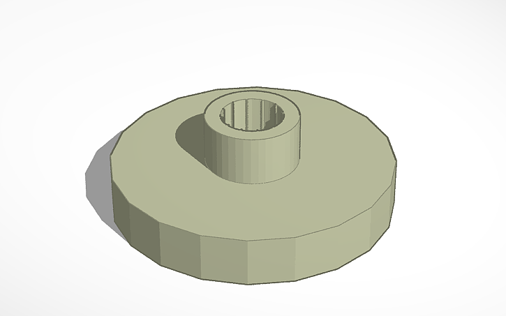 3D design ShowerHandle 12 point spline 3/8" - Tinkercad