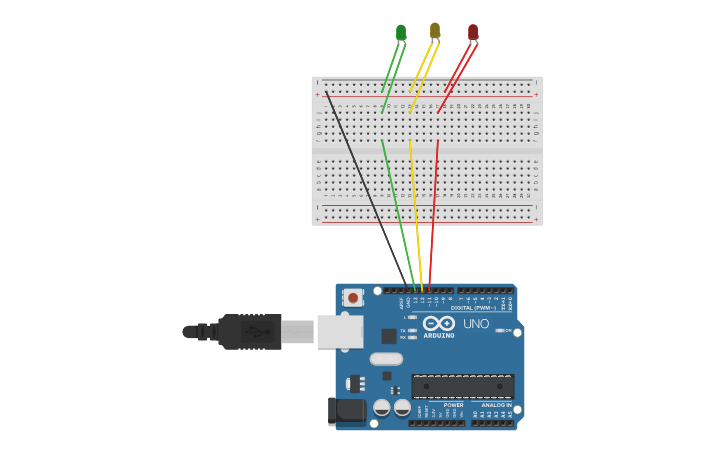Circuit design Arduino Semaforo - Tinkercad