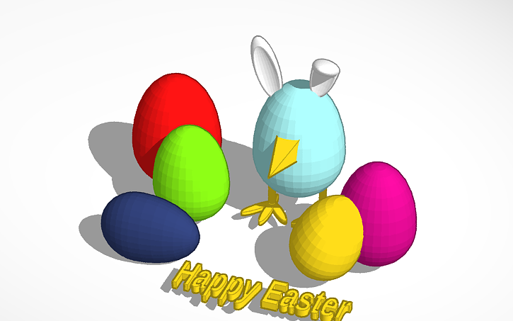 3D design Happy Easter - Tinkercad