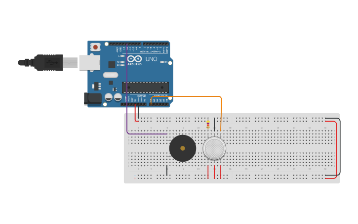 Circuit design Sensor de gas | Tinkercad