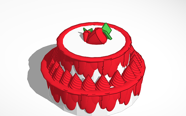 3D design Strawberry Cake | Tinkercad