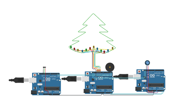 Circuit design Homework 2 Christmas Lights - Tinkercad