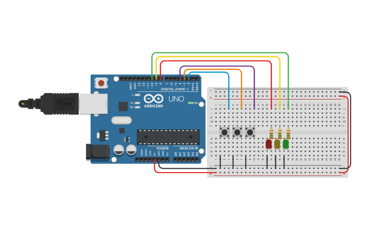 Circuit design Interrupção Externa - Pull Up interno | Tinkercad