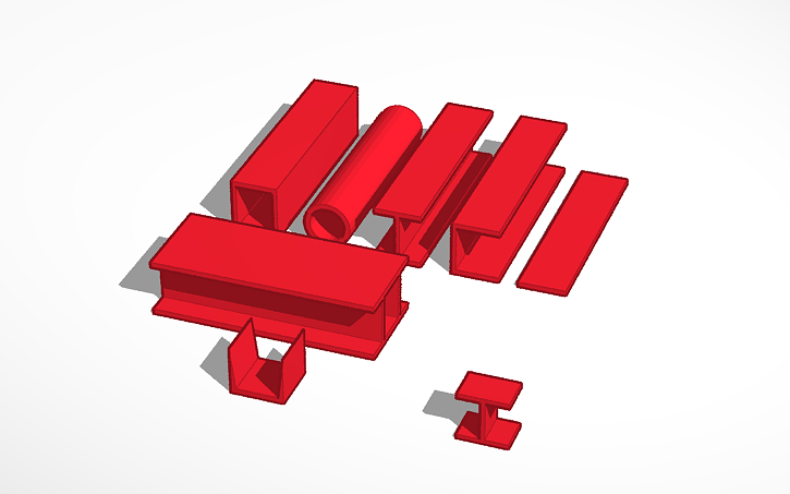 3D design Steel Beams - Tinkercad