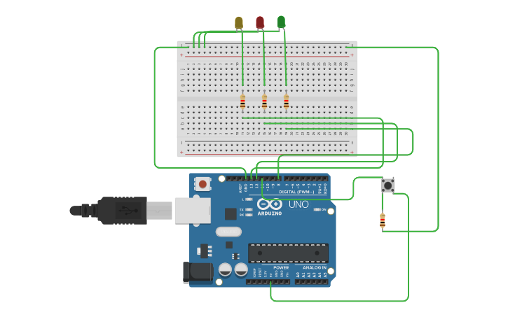Circuit design Aurdino Led | Tinkercad