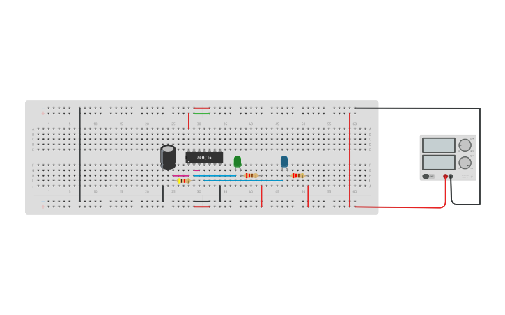 Circuit design Tarefa 1 - Circuito Oscilador Gerador de Clock | Tinkercad