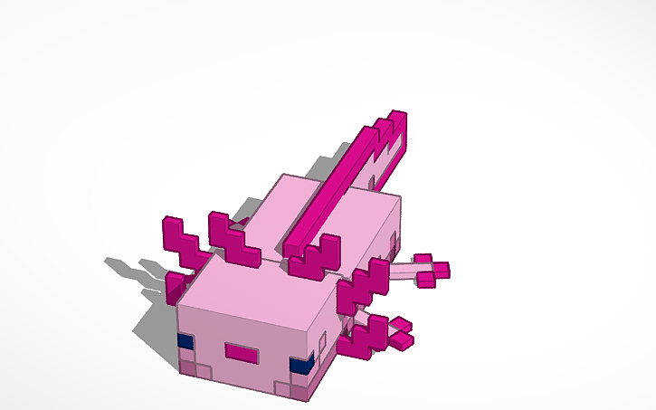 3D design Axolotl minecraft - Tinkercad