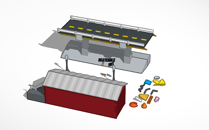 3D design 5A Template 1: Under Bridge Skate Park - Tinkercad