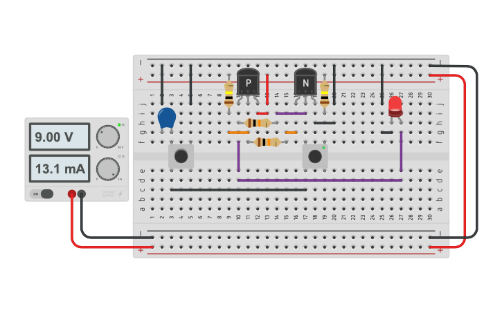 Circuit design Transistor Latch - Tinkercad