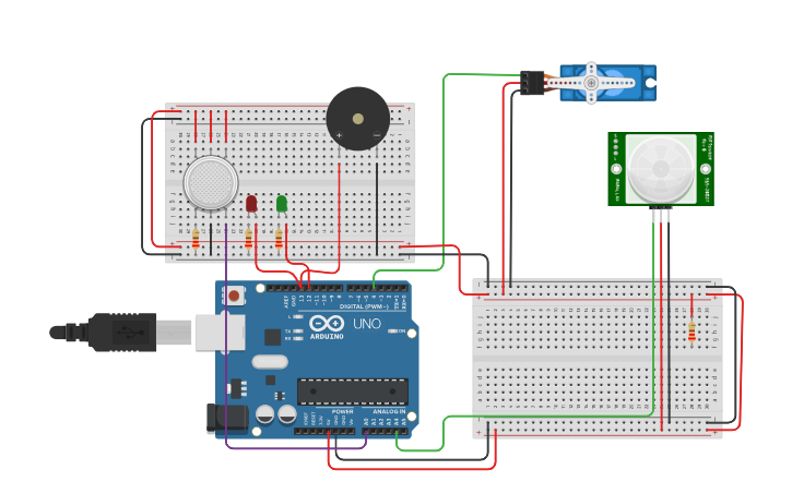 Circuit design How to use Smoke sensor by Zorro | Tinkercad