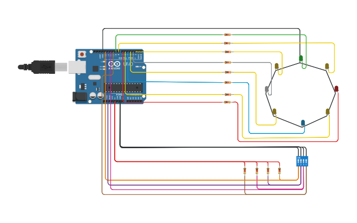 Circuit design Girouette numérique - Tinkercad