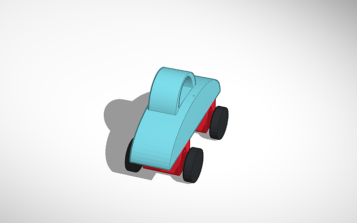 3D design car with moveable wheels - Tinkercad