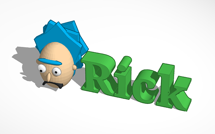 3D design Rick Sanchez from Rick and Morty - Tinkercad