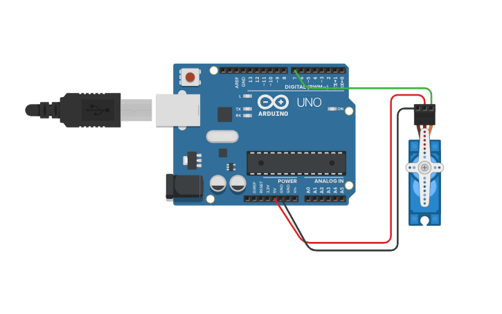 Circuit design Control de Servomotor con Arduino UNO - Tinkercad