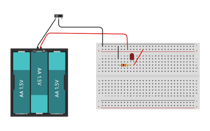 Circuit design 3. Switch on a LED - Tinkercad Circuit design 3. Switch on a LED - Tinkercad