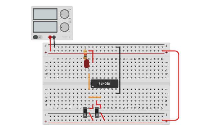 Circuit design Porta Lógica (AND) | Tinkercad