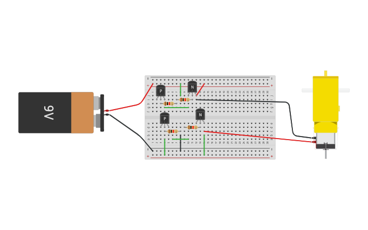 Circuit design Control motor using transistor - Tinkercad