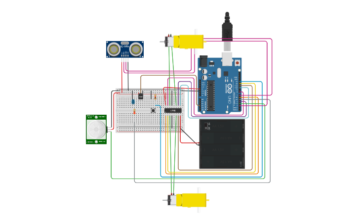 Circuit design RC Car Project - Tinkercad