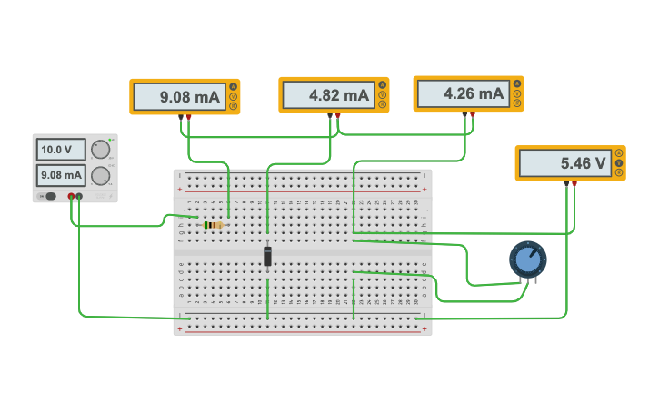 Circuit design with potentiometer - Tinkercad