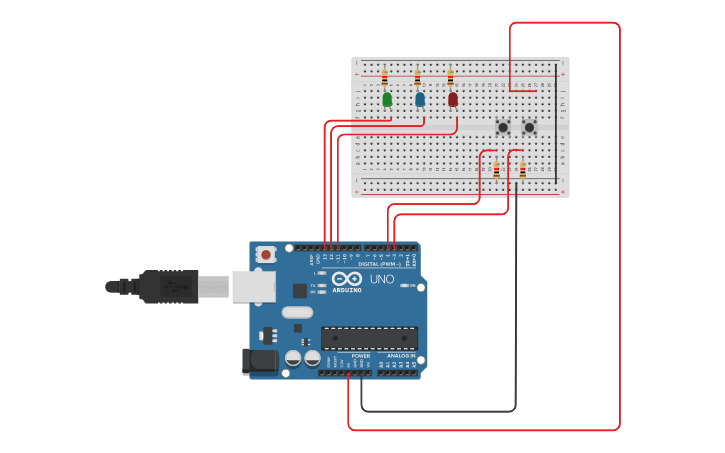 Circuit design Estrella triangulo - Tinkercad