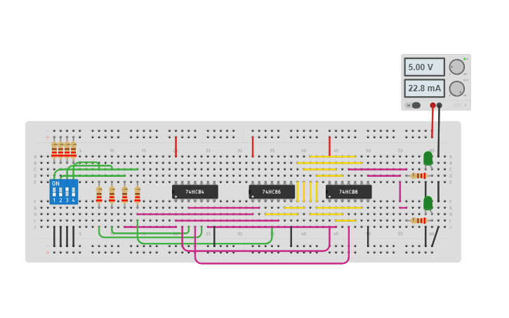 Circuit design Codificador Binario 4x2 - Tinkercad