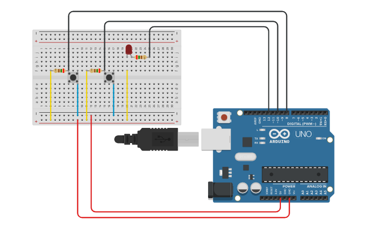 Circuit design Encendido y Apagado - Tinkercad Circuit design Encendido y Apagado - Tinkercad