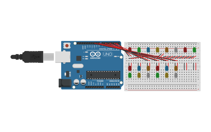 Circuit design pines digitales arduino - Tinkercad