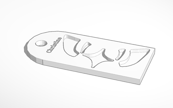 3D design Christine Key Chain :) | Tinkercad