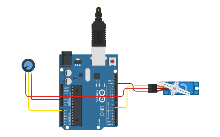 Circuit design SERVOMOTOR CONTROL WITH POTENTIOMETER USING ARDUINO ... Circuit design SERVOMOTOR CONTROL WITH POTENTIOMETER USING ARDUINO ...