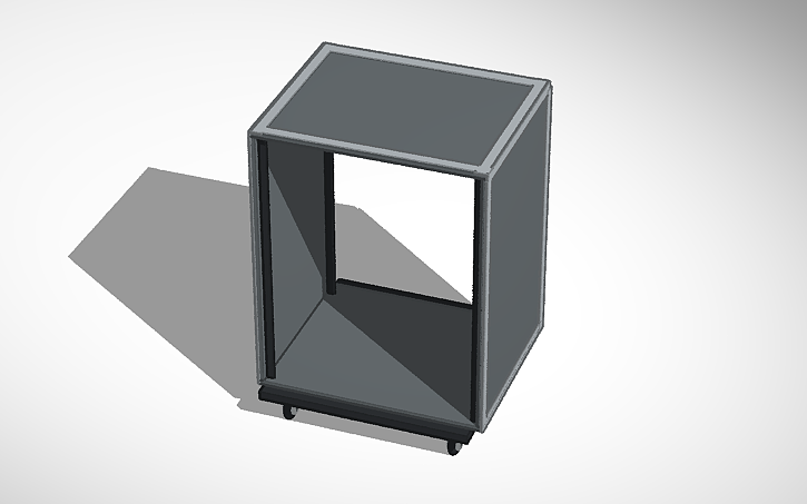 3D design 16U Rack Case - Tinkercad