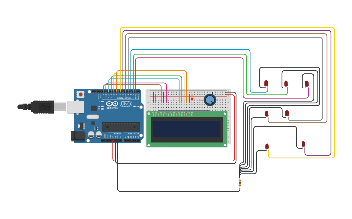 Circuit design LCD 16x2 Pendiente - Tinkercad